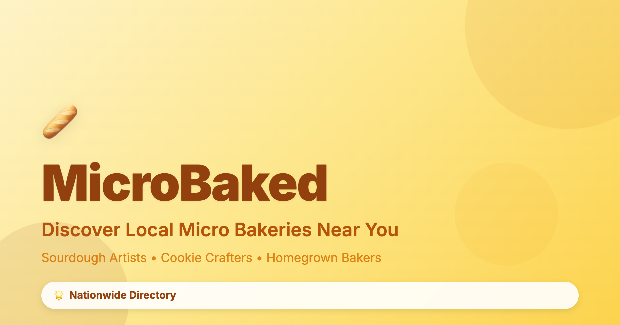 MicroBaked - Discover Local Micro Bakeries Near You